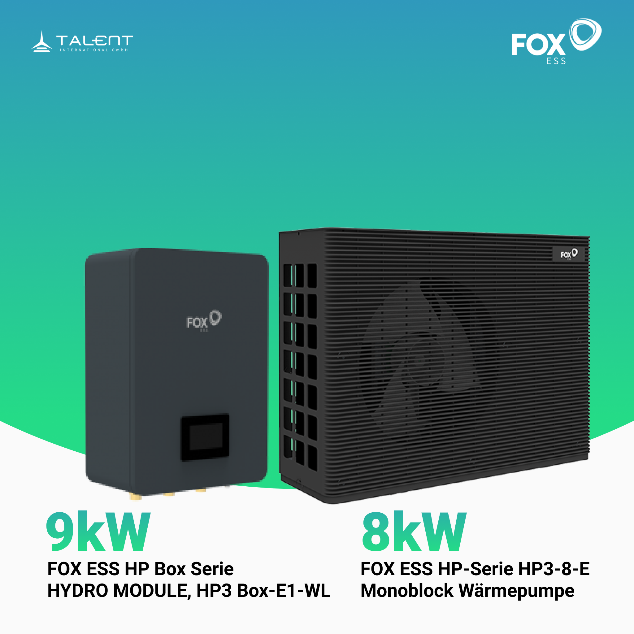 FOX ESS HP3-8-E 8kW Wärmepumpe + Hydro Module HP3 Box-E1-WL 9kW Set ...